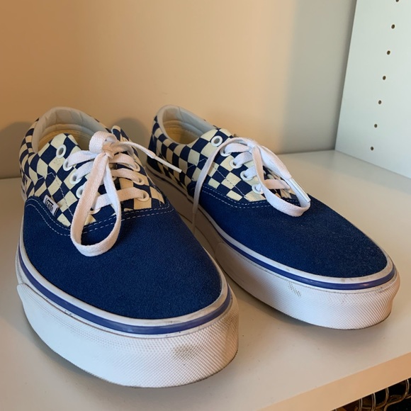 Shoes | Mens Vans Blue Checkered Shoes | Poshmark